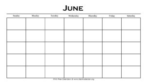 Blank Calendar – Printable Monthly Calendars